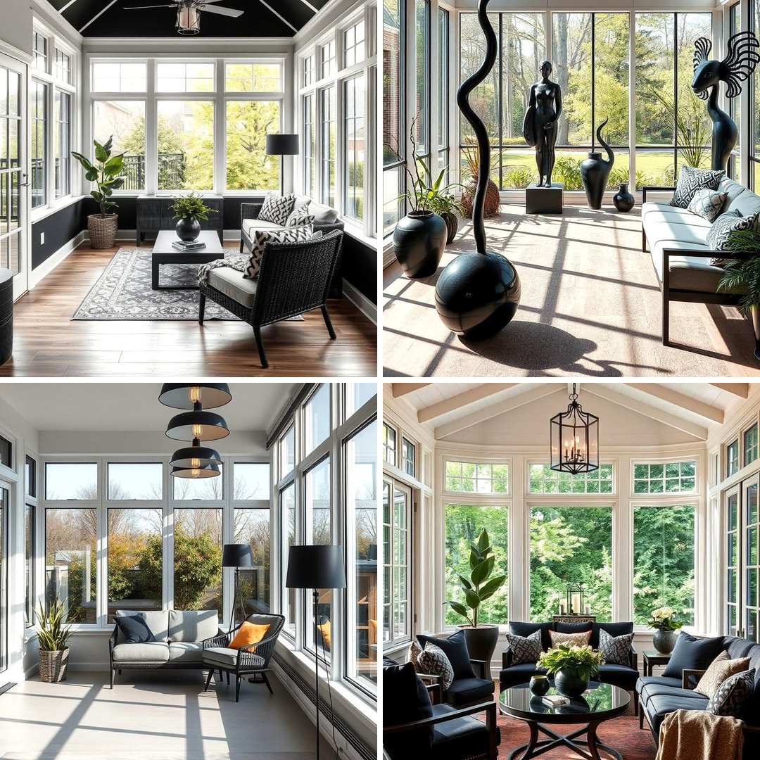 22 Black Sunroom Ideas to Create a Cozy & Inviting Retreat - Lost At E ...