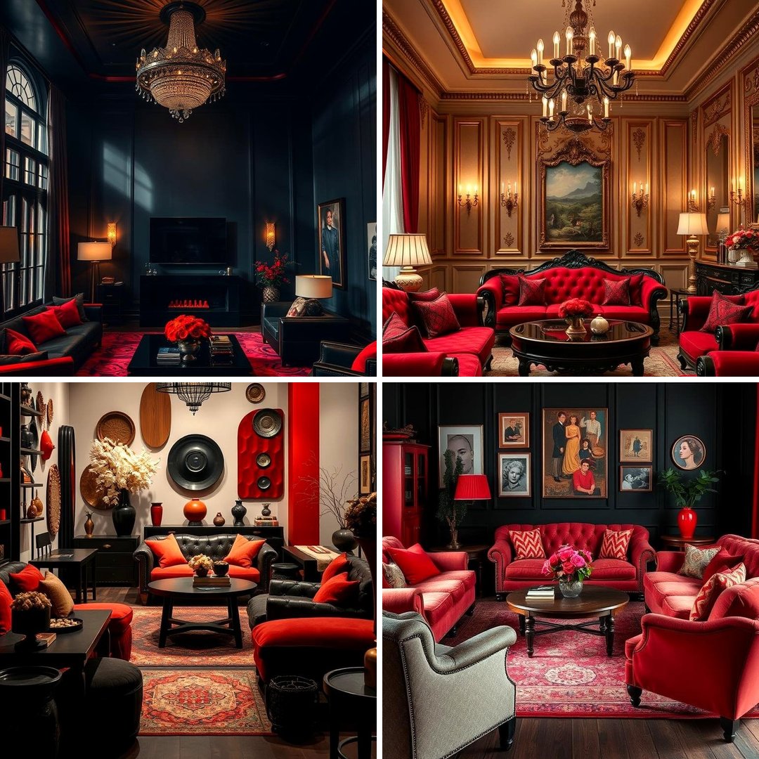 22 Bold Black and Red Living Room Decor Themes - Lost At E Minor