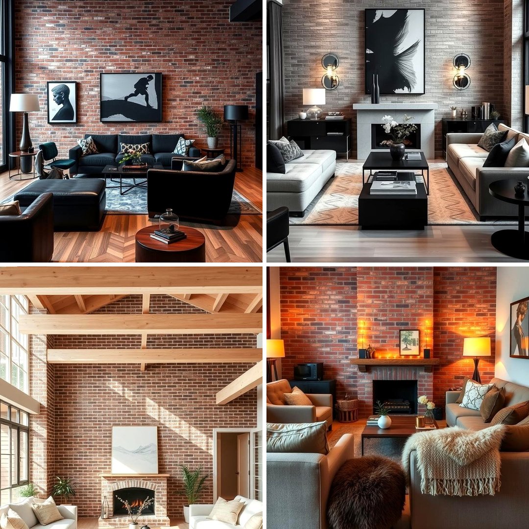 22 Brick Wall Living Room Designs for Industrial Charm - Lost At E Minor