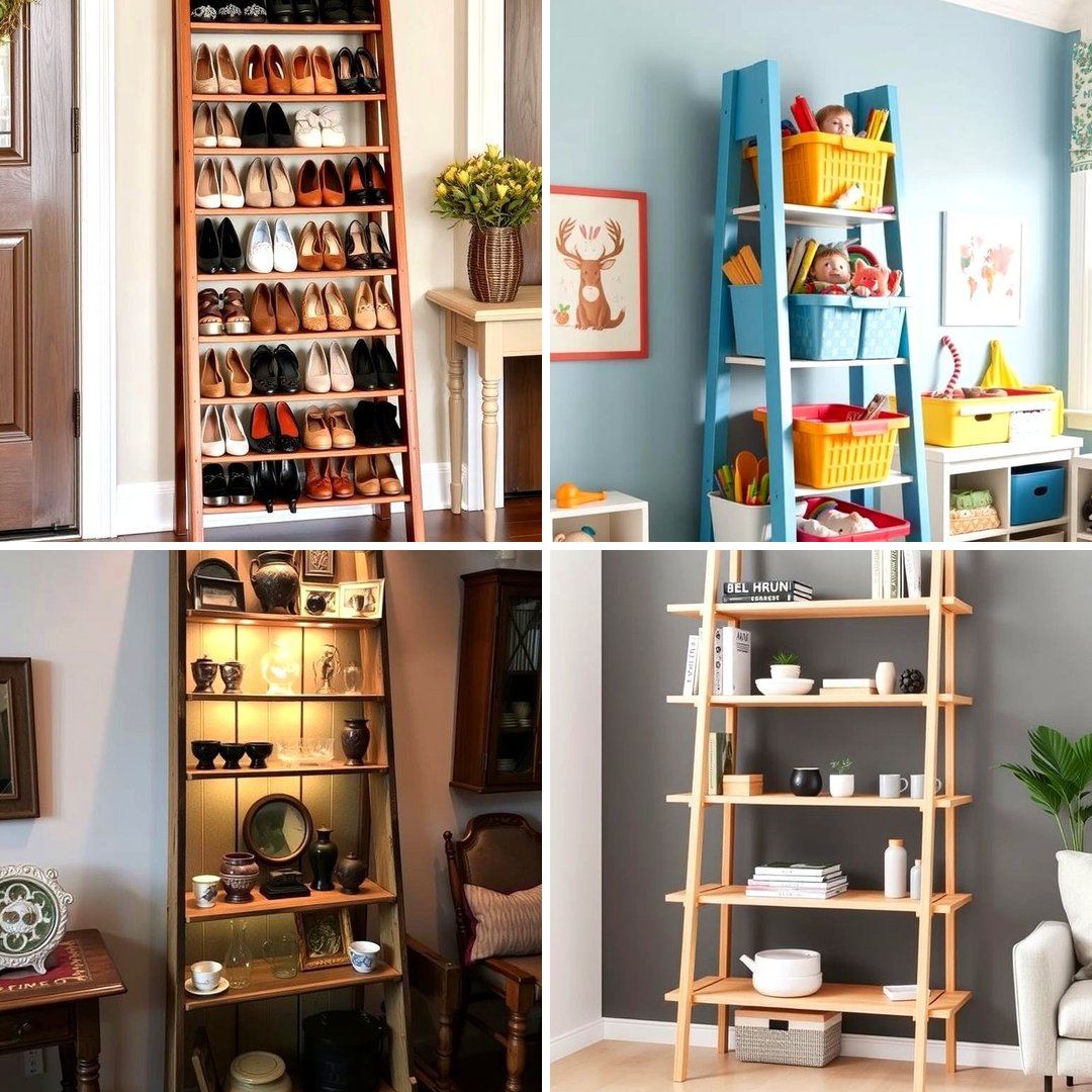 22 Creative Ladder Storage Solutions for Organized Spaces - Lost At E Minor