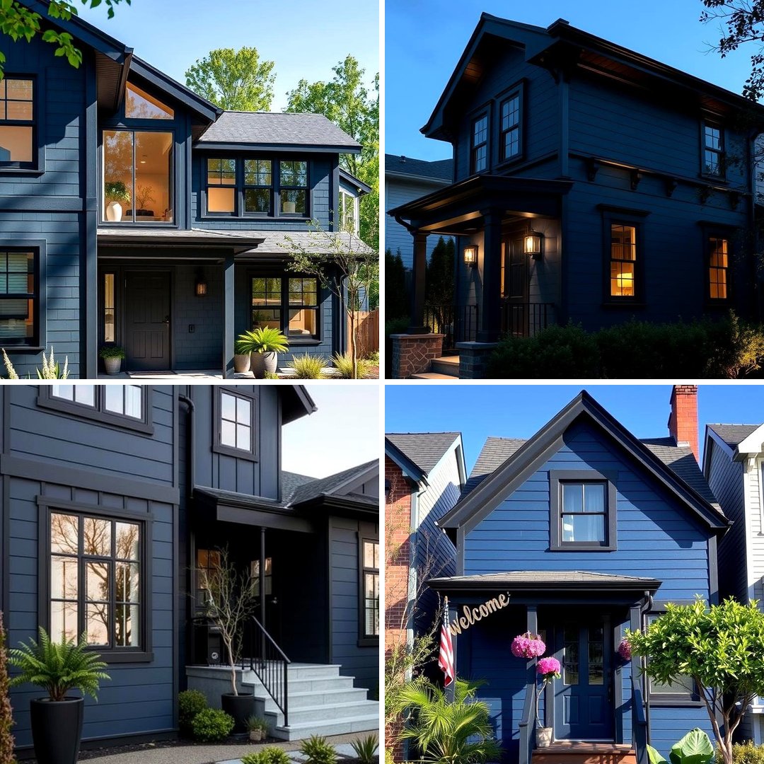 22 Dark Blue House With Black Trim Design Inspiration - Lost At E Minor