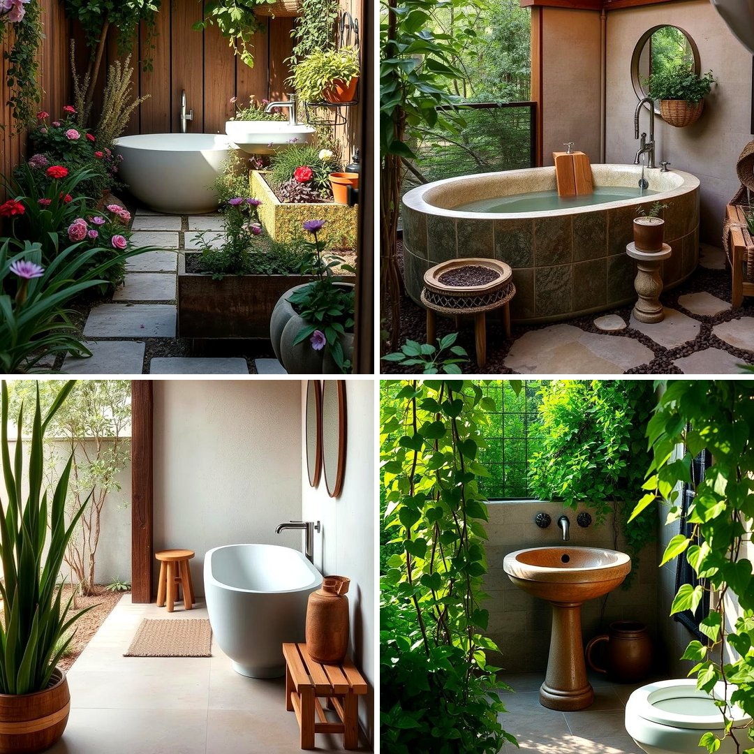 22 Rustic Outdoor Bathroom Ideas for Garden Retreats - Lost At E Minor