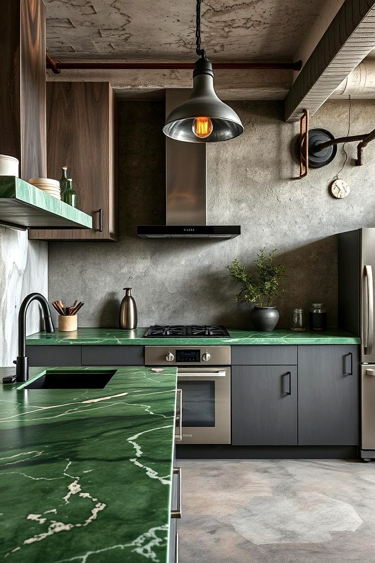 22 Fresh Kitchens With Green Countertops: Color Inspiration - Lost At E ...