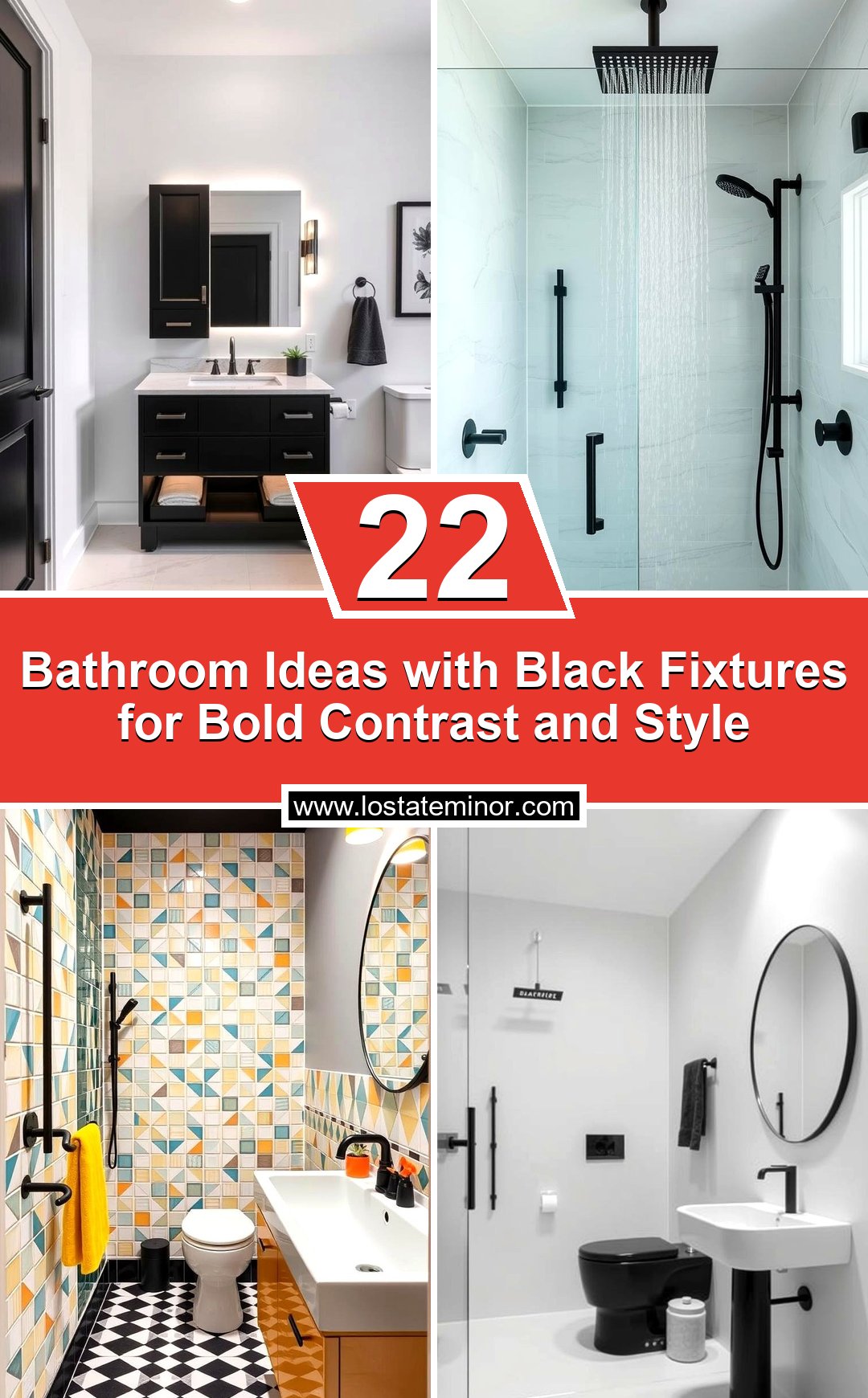 22 Bathroom Ideas with Black Fixtures for Bold Contrast & Style - Lost ...