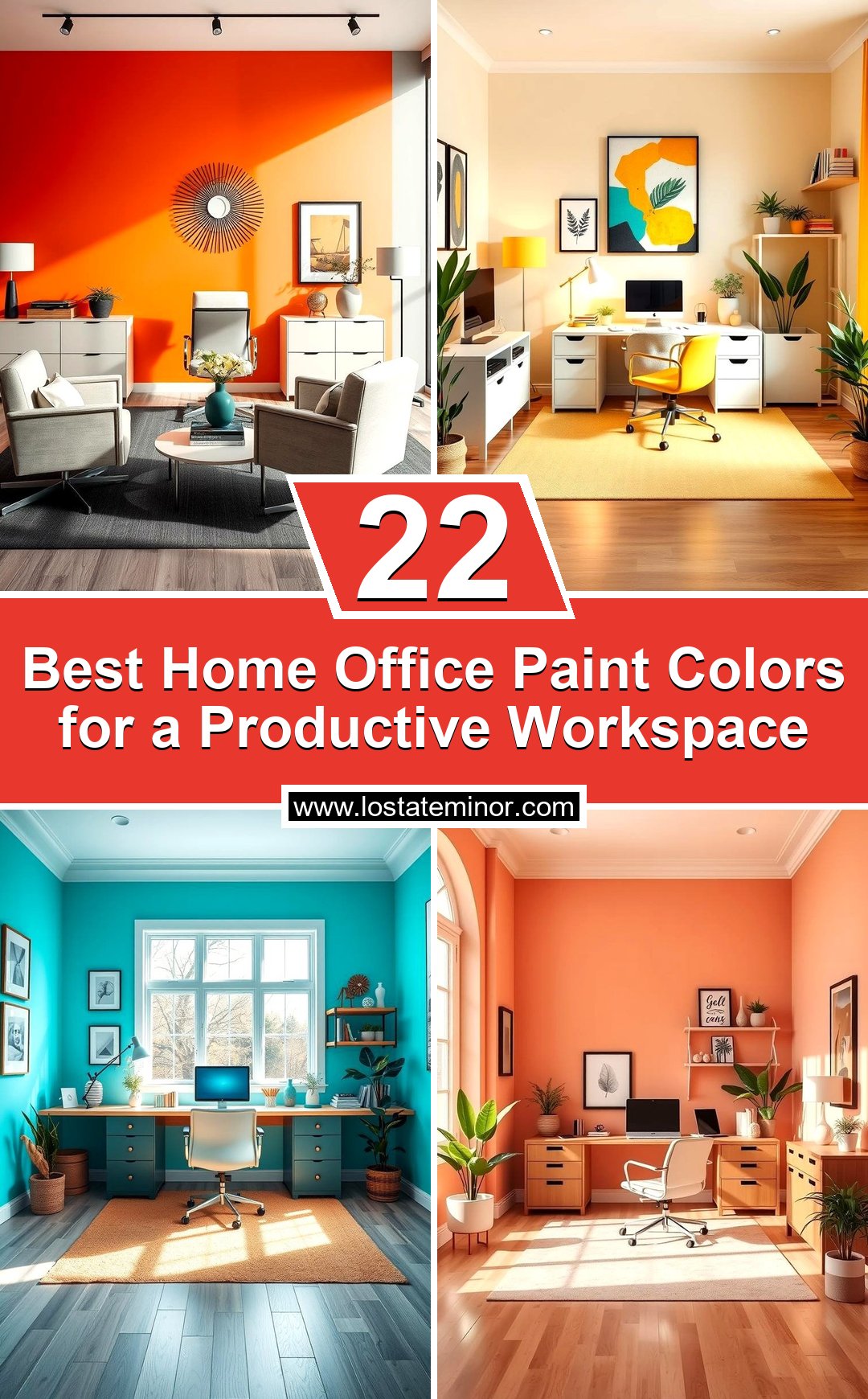 22 Best Home Office Paint Colors for a Productive Workspace - Lost At E ...