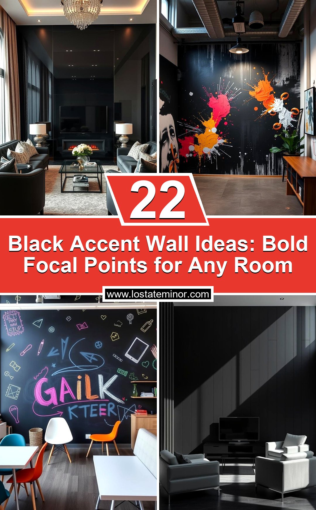 22 Black Accent Wall Ideas: Bold Focal Points for Any Room - Lost At E ...