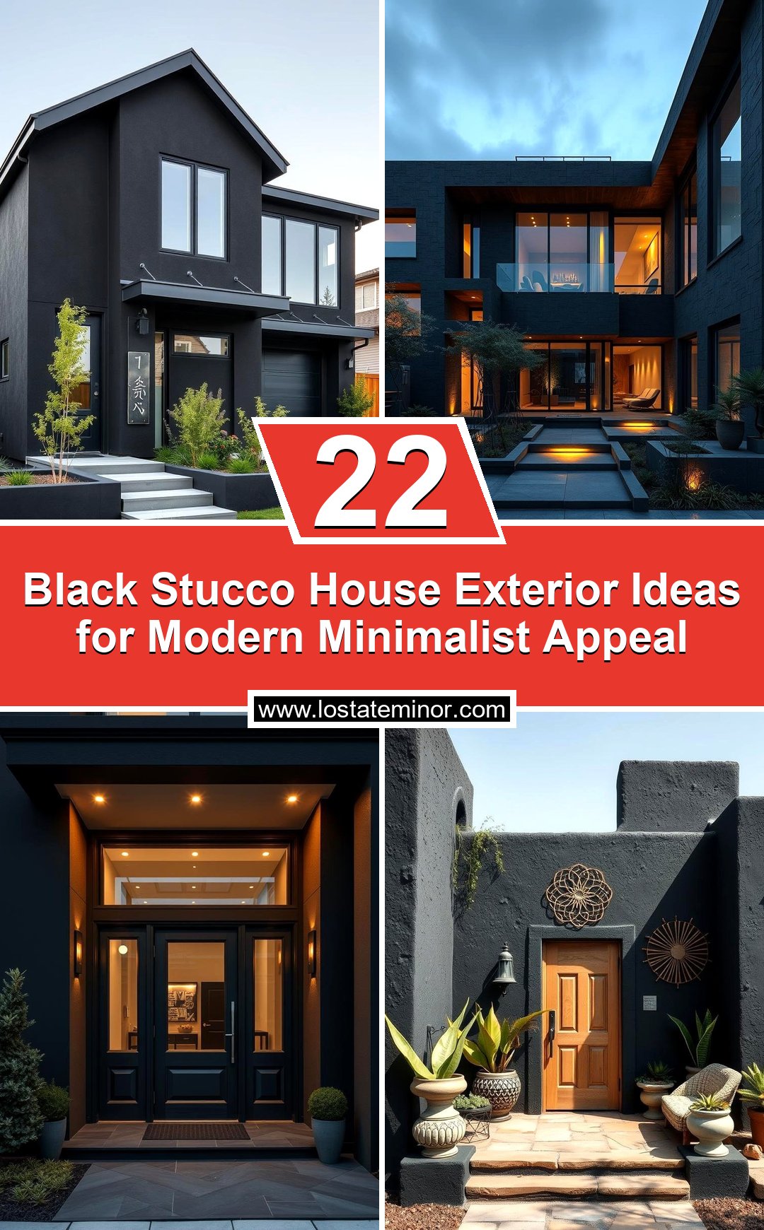 22 Black Stucco House Exterior Ideas for Modern Minimalist Appeal ...