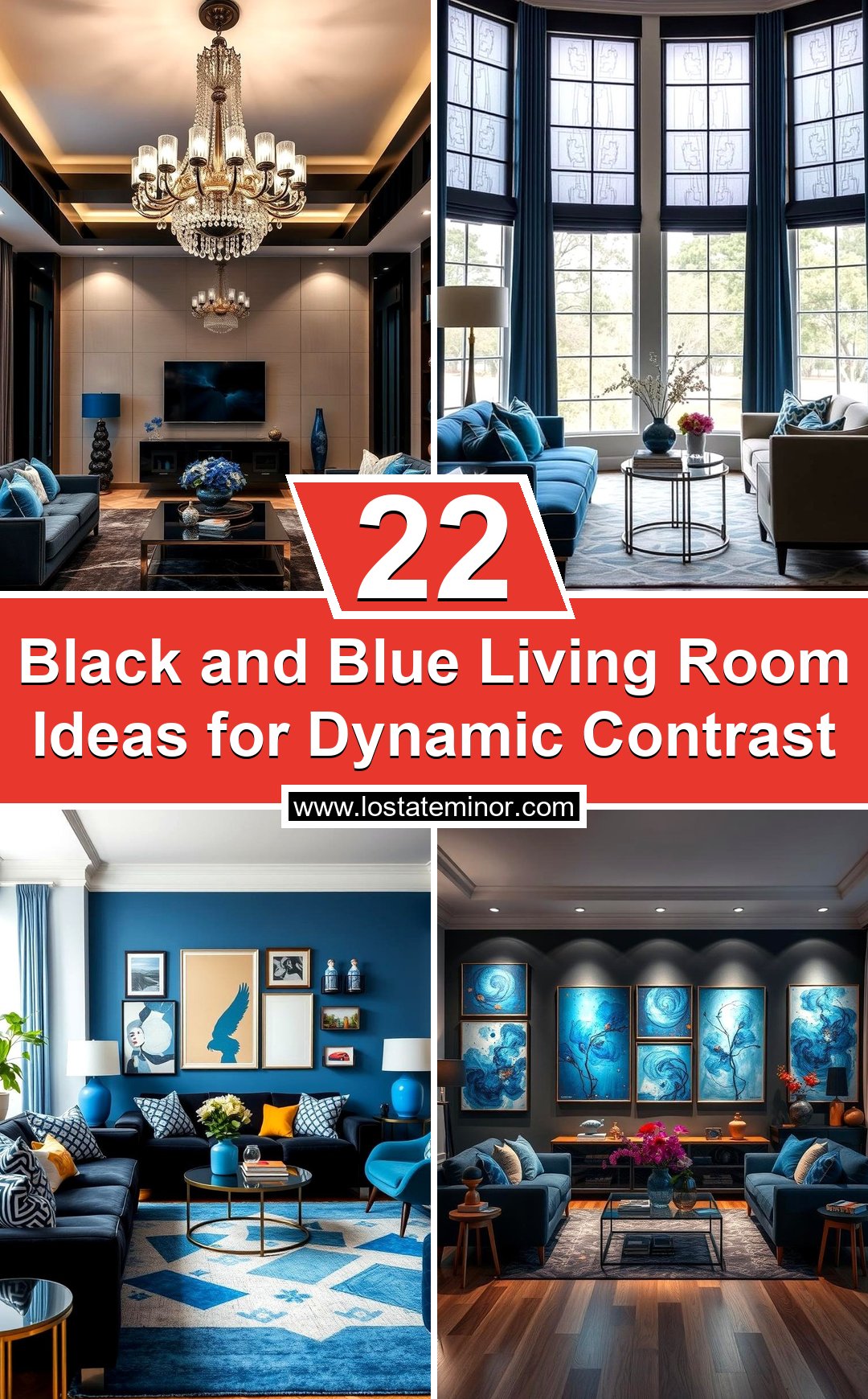 22 Black & Blue Living Room Ideas for Dynamic Contrast - Lost At E Minor