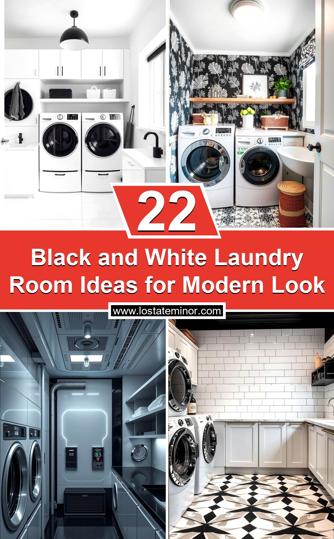 22 Black & White Laundry Room Ideas for Modern Look - Lost At E Minor