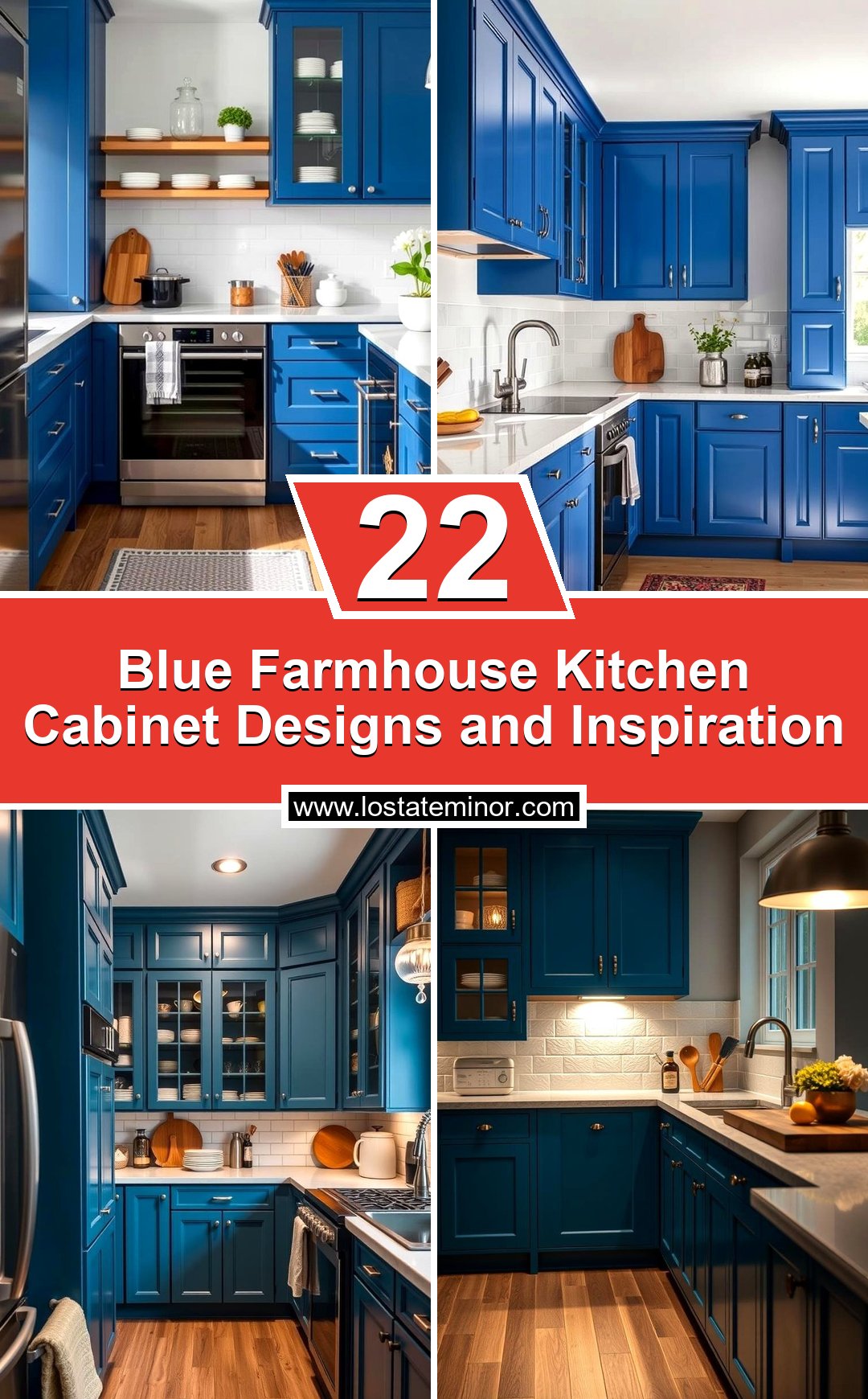 22 Blue Farmhouse Kitchen Cabinet Designs & Inspiration - Lost At E Minor