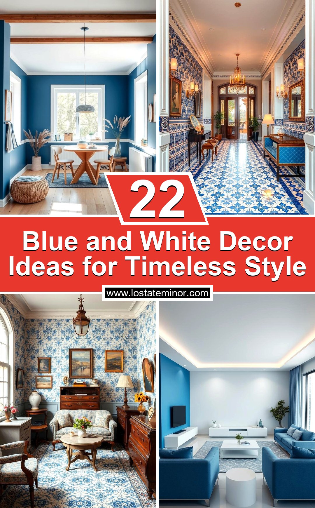 22 Blue and White Decor Ideas for Timeless Style - Lost At E Minor