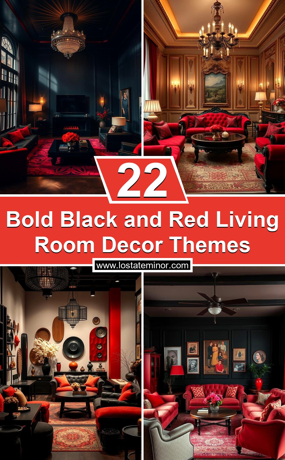 22 Bold Black and Red Living Room Decor Themes - Lost At E Minor