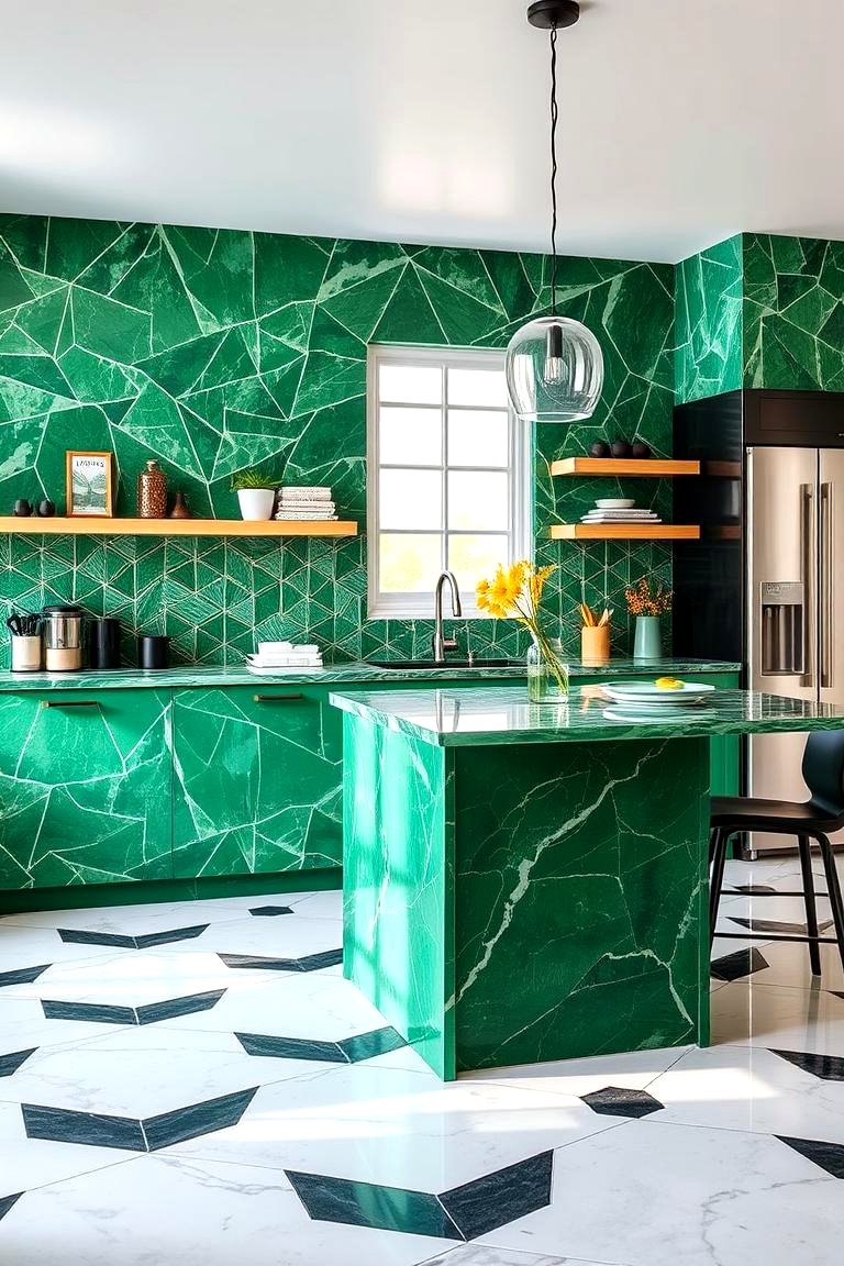 22 Fresh Kitchens With Green Countertops: Color Inspiration - Lost At E ...