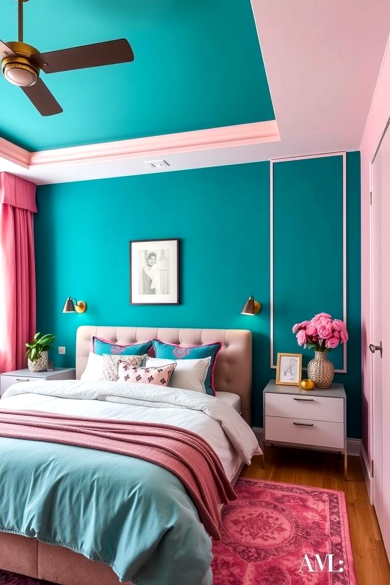 22 Playful Teal & Pink Bedroom Themes for a Chic Aesthetic - Lost At E ...