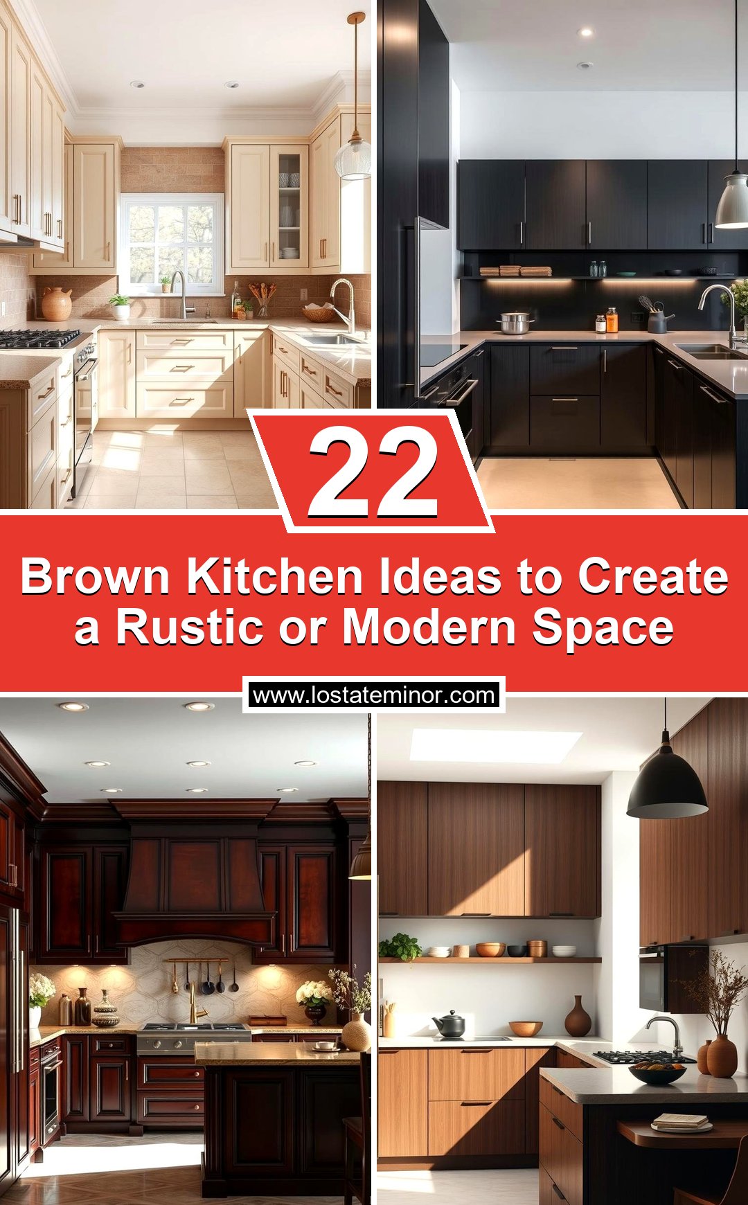 22 Brown Kitchen Ideas to Create a Rustic or Modern Space - Lost At E Minor