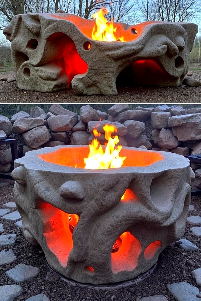 22 Boulder Fire Pit Ideas for Natural Outdoor Ambiance - Lost At E Minor