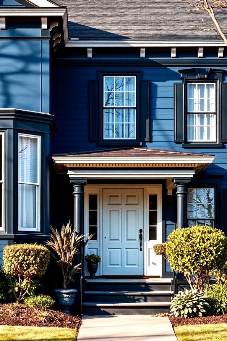 22 Blue House With Black Trim Exterior Design Concepts - Lost At E Minor
