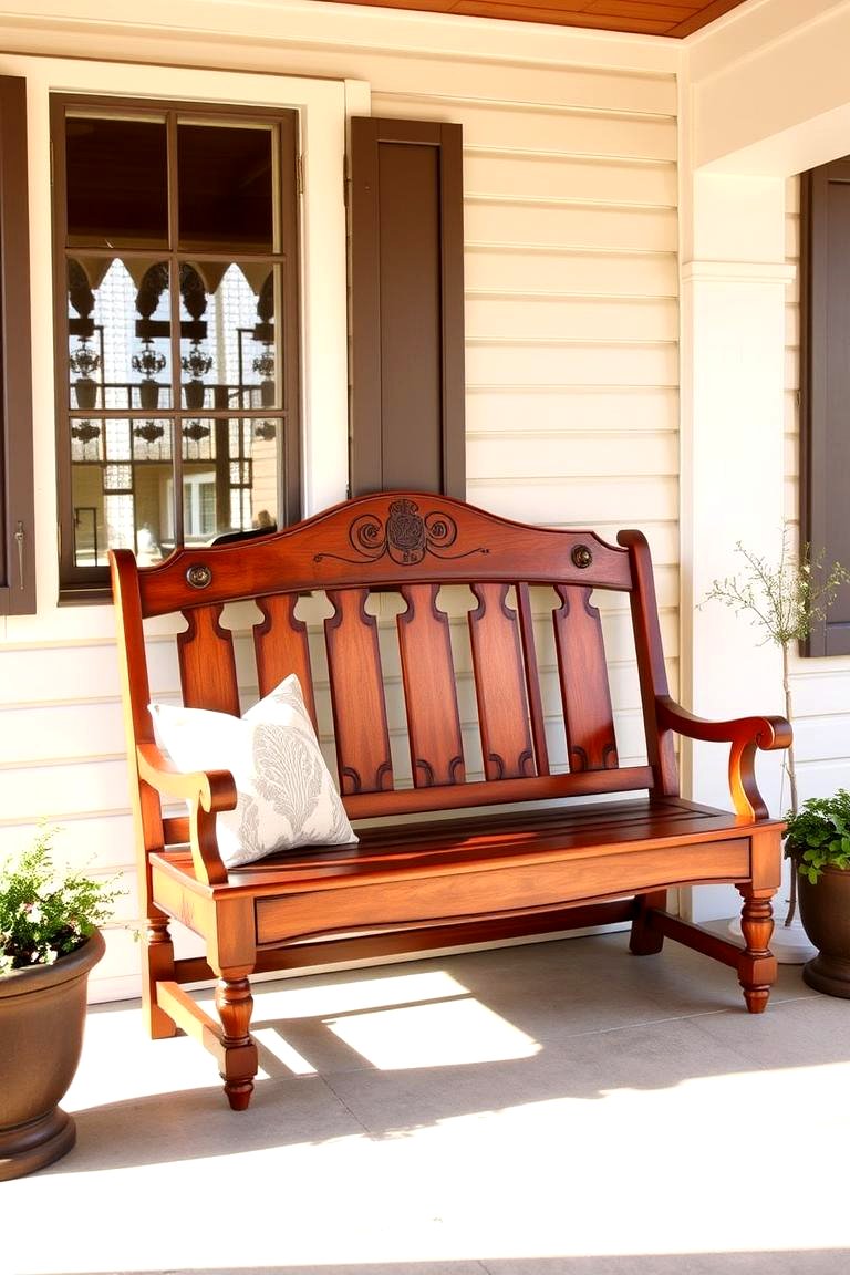 22 Cozy Front Porch Bench Ideas for Welcoming Seating & Charm - Lost At ...