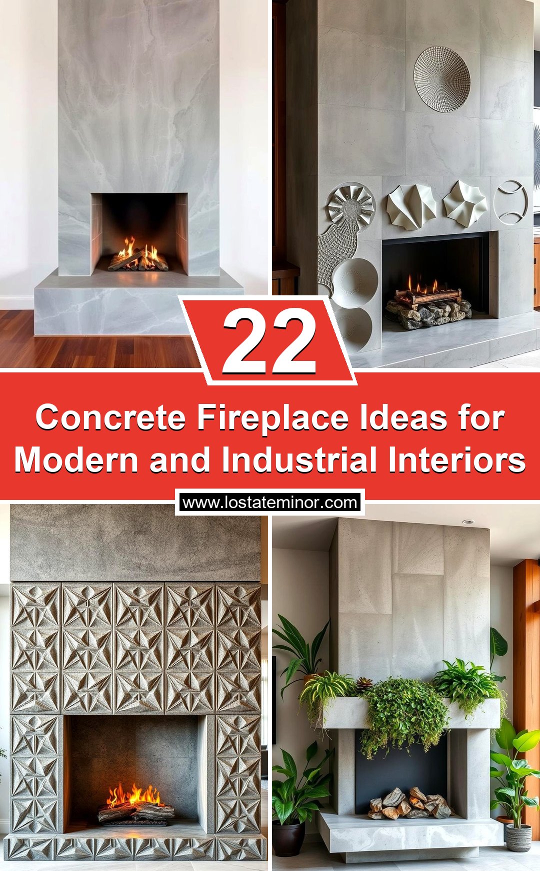 22 Concrete Fireplace Ideas for Modern & Industrial Interiors - Lost At ...