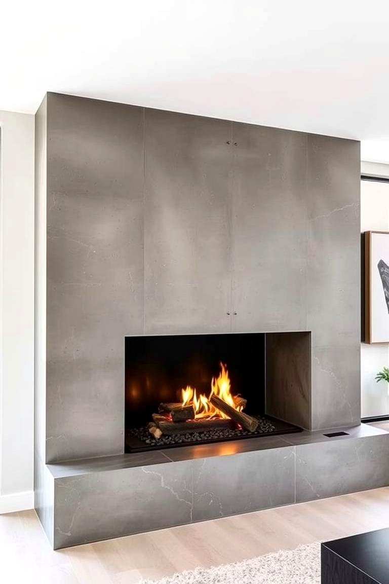 22 Concrete Fireplace Ideas for Modern & Industrial Interiors - Lost At ...