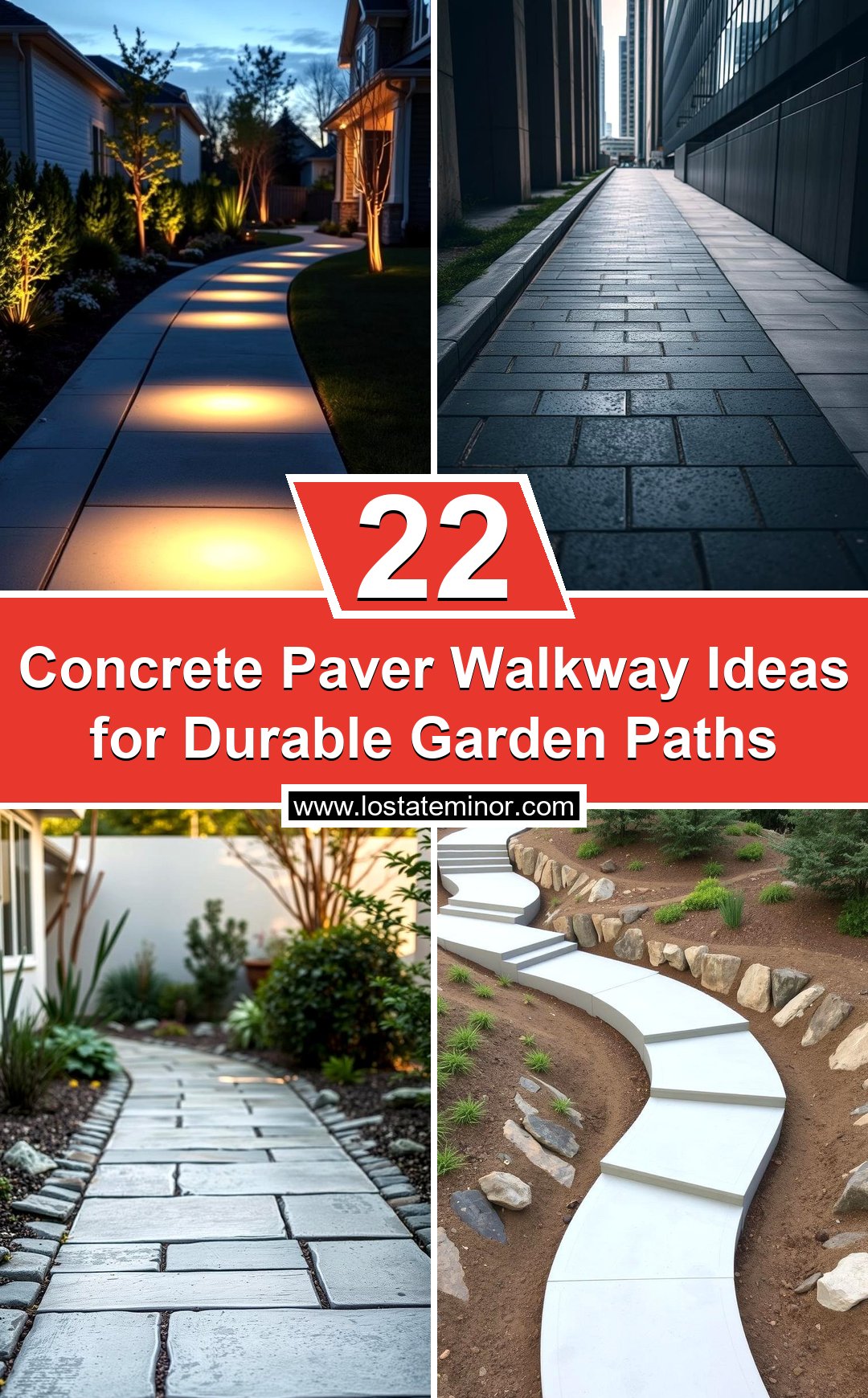 22 Concrete Paver Walkway Ideas for Durable Garden Paths - Lost At E Minor
