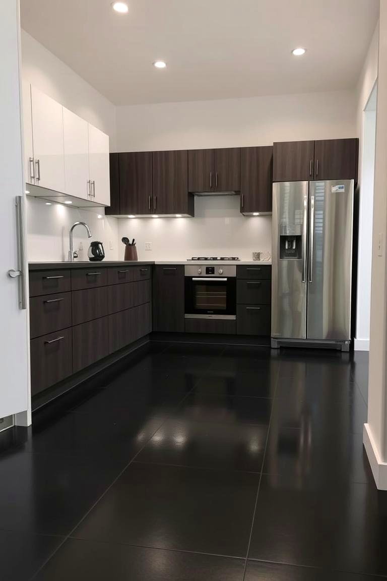 22 Striking Black Floor Kitchen Ideas for Bold Contrast - Lost At E Minor