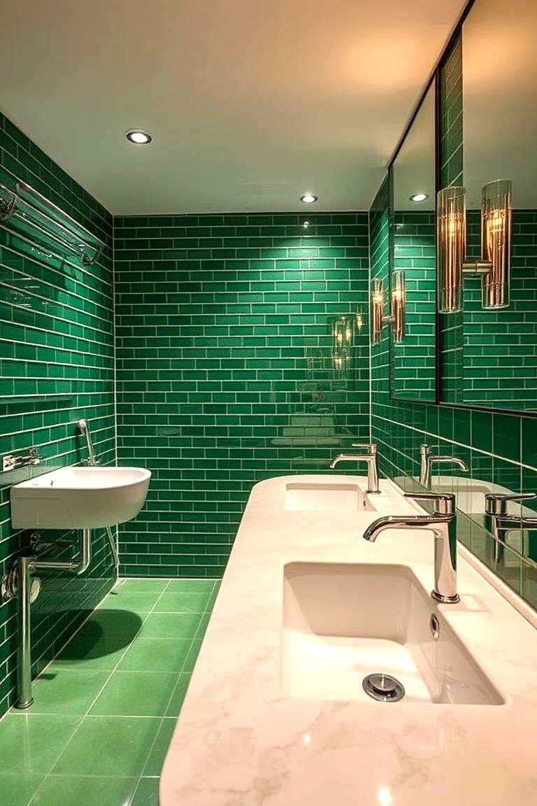 22 Green Tile Bathroom Ideas for Vibrant and Serene Spaces - Lost At E ...