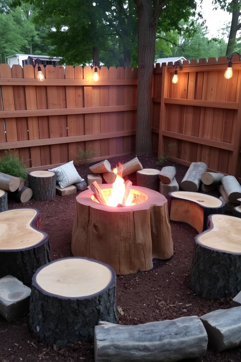 22 Tree Stump Fire Pit Ideas for Rustic Outdoor Gatherings - Lost At E ...