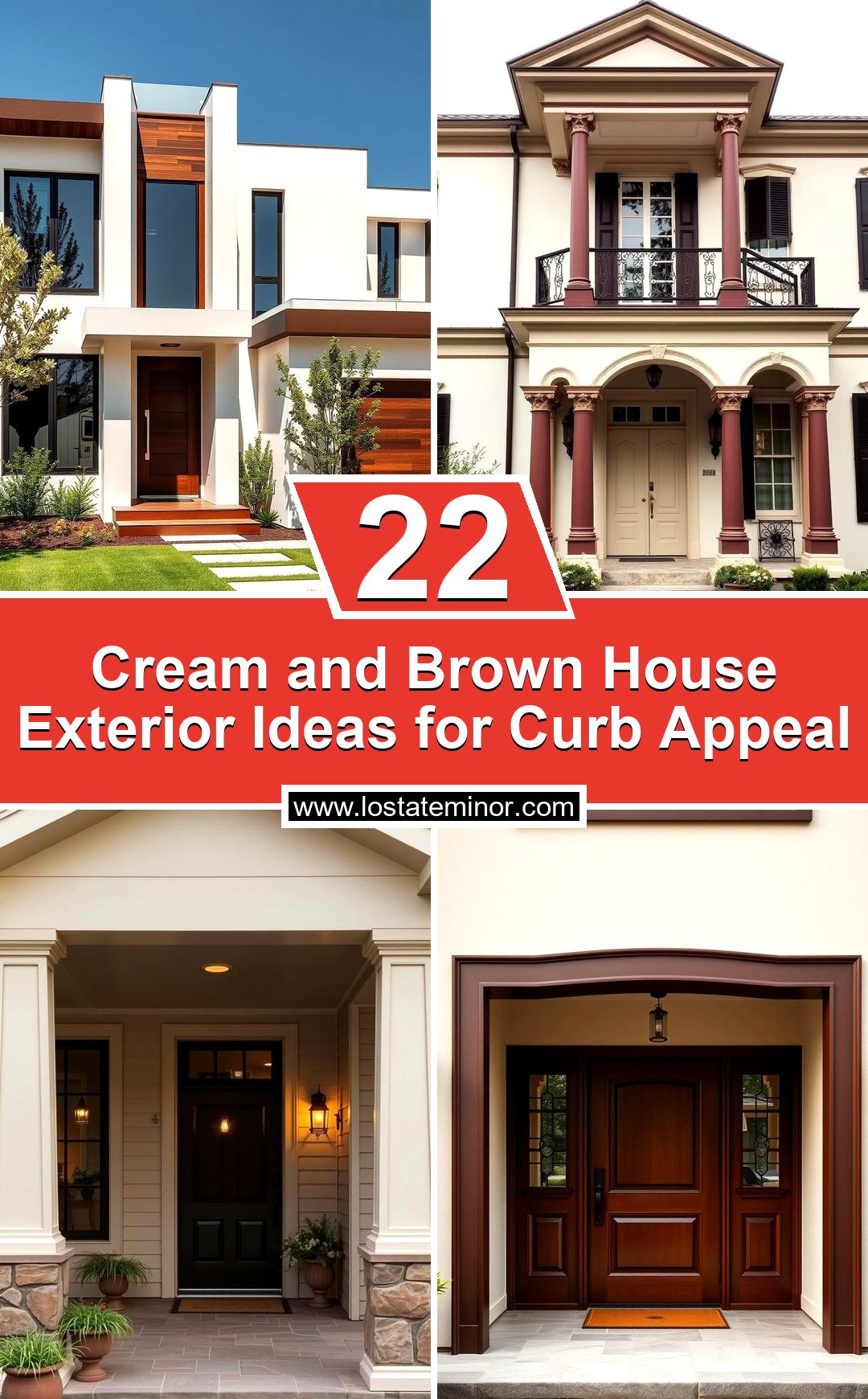 22 Cream and Brown House Exterior Ideas for Curb Appeal - Lost At E Minor
