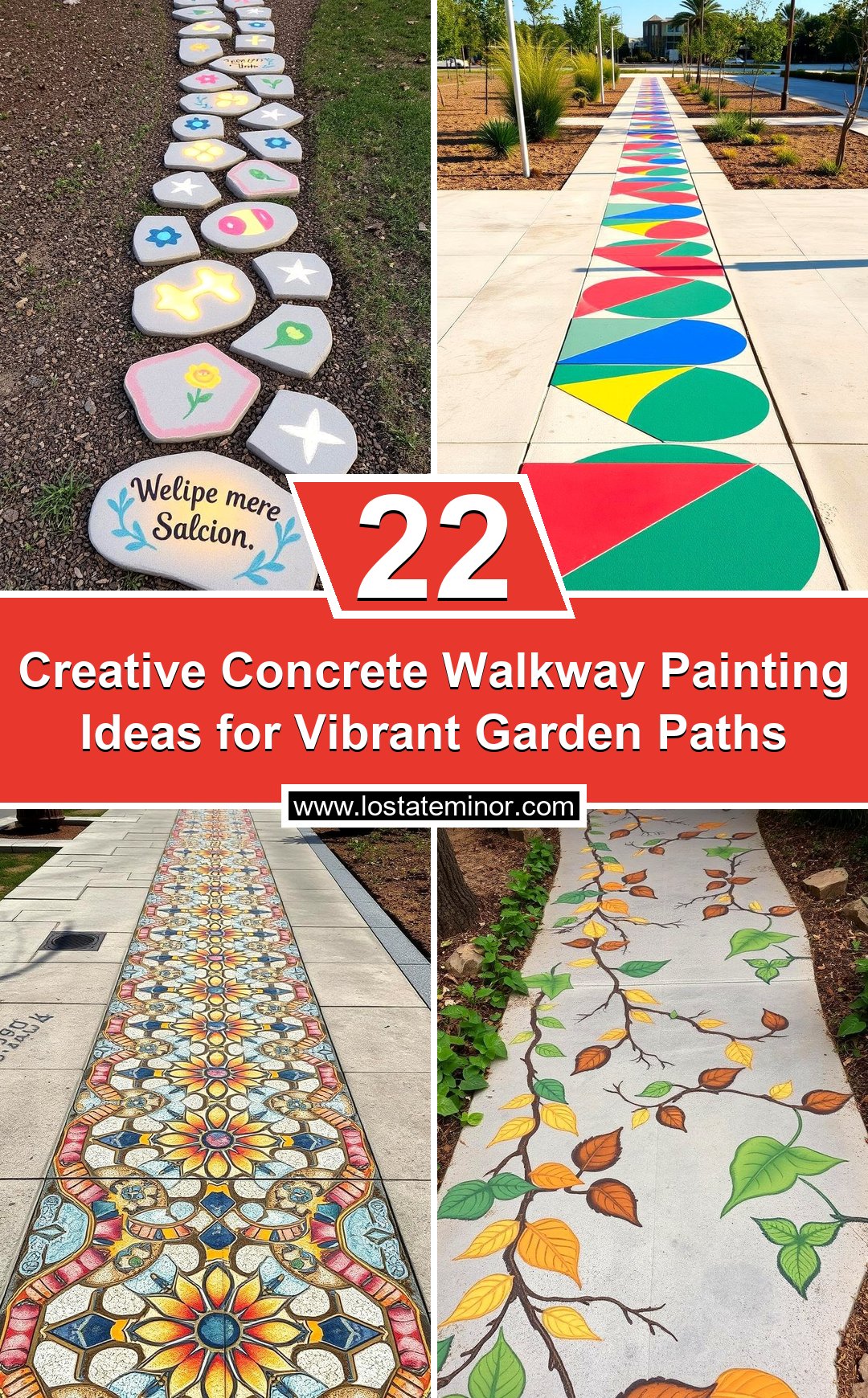 22 Creative Concrete Walkway Painting Ideas for Vibrant Garden Paths ...