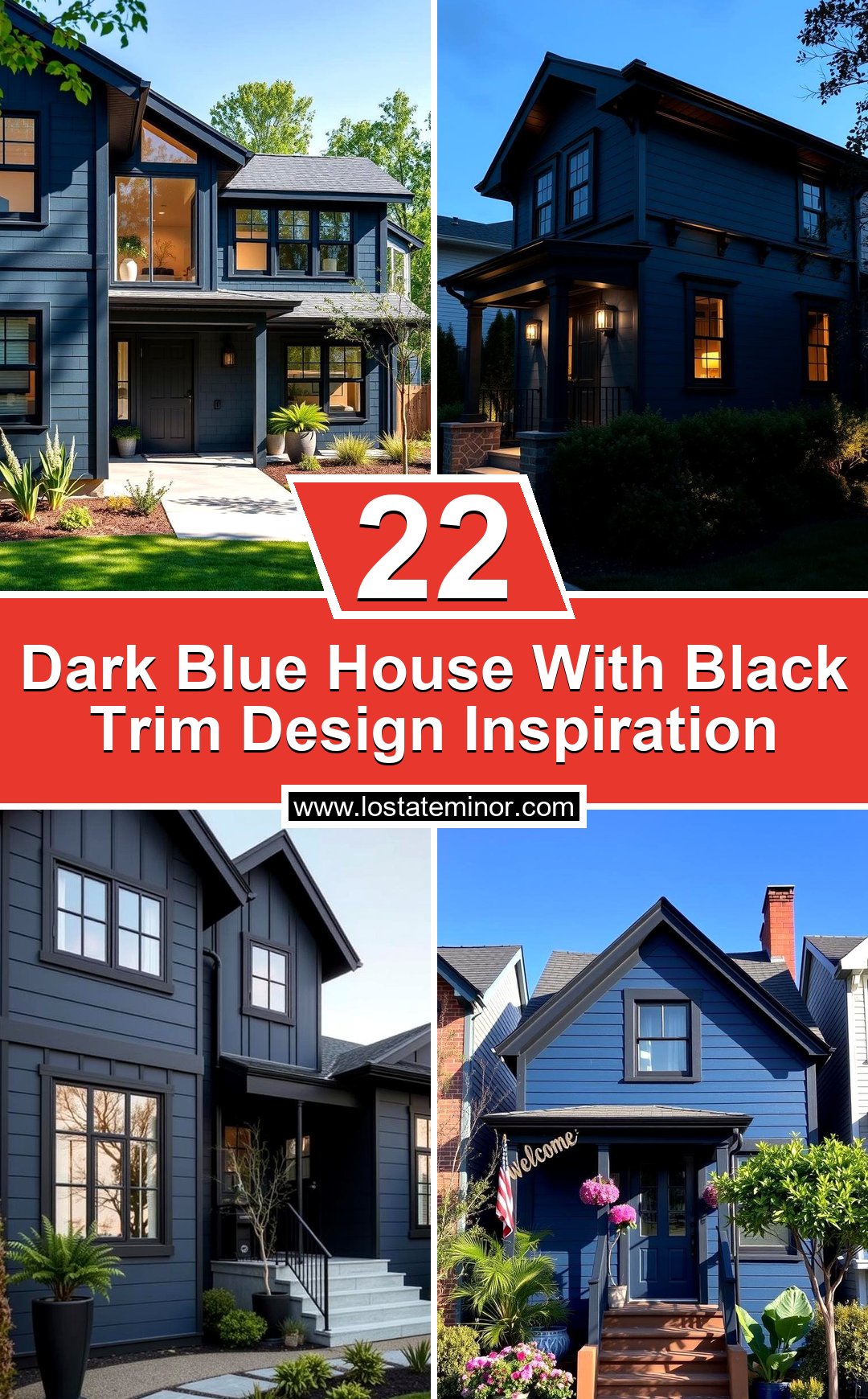 22 Dark Blue House With Black Trim Design Inspiration - Lost At E Minor