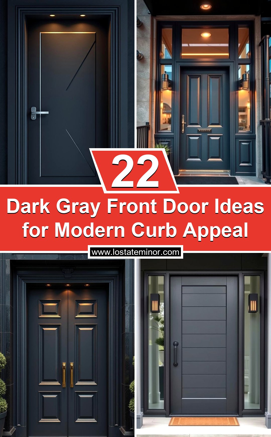 22 Dark Gray Front Door Ideas for Modern Curb Appeal - Lost At E Minor