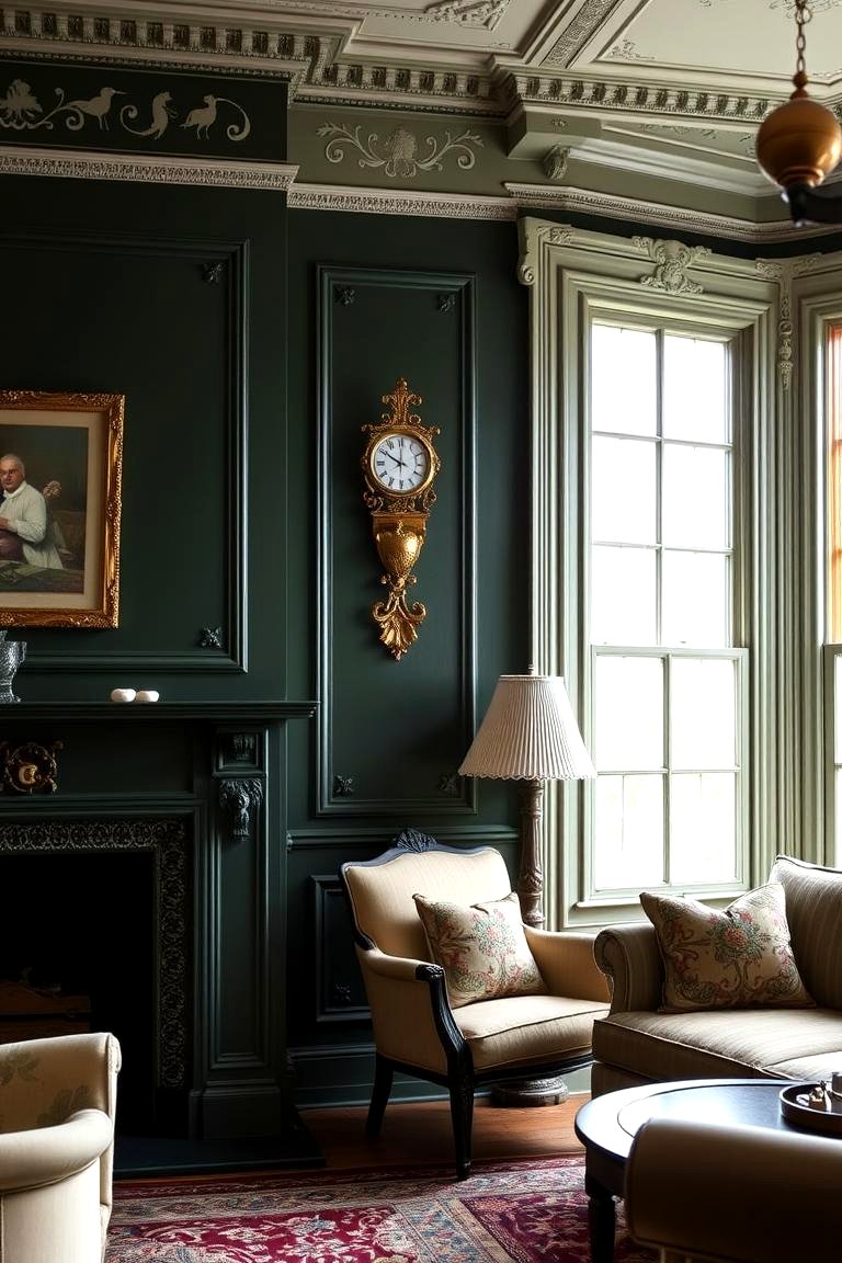 22 Dark Green Victorian Living Room Ideas for Moody Elegance - Lost At ...
