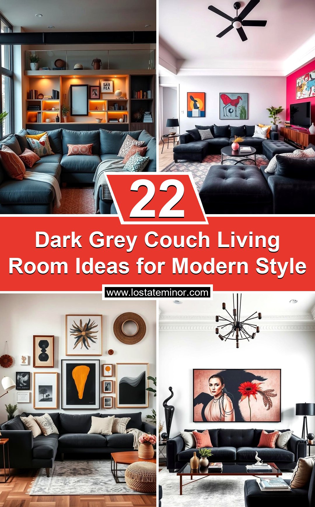 22 Dark Grey Couch Living Room Ideas for Modern Style - Lost At E Minor