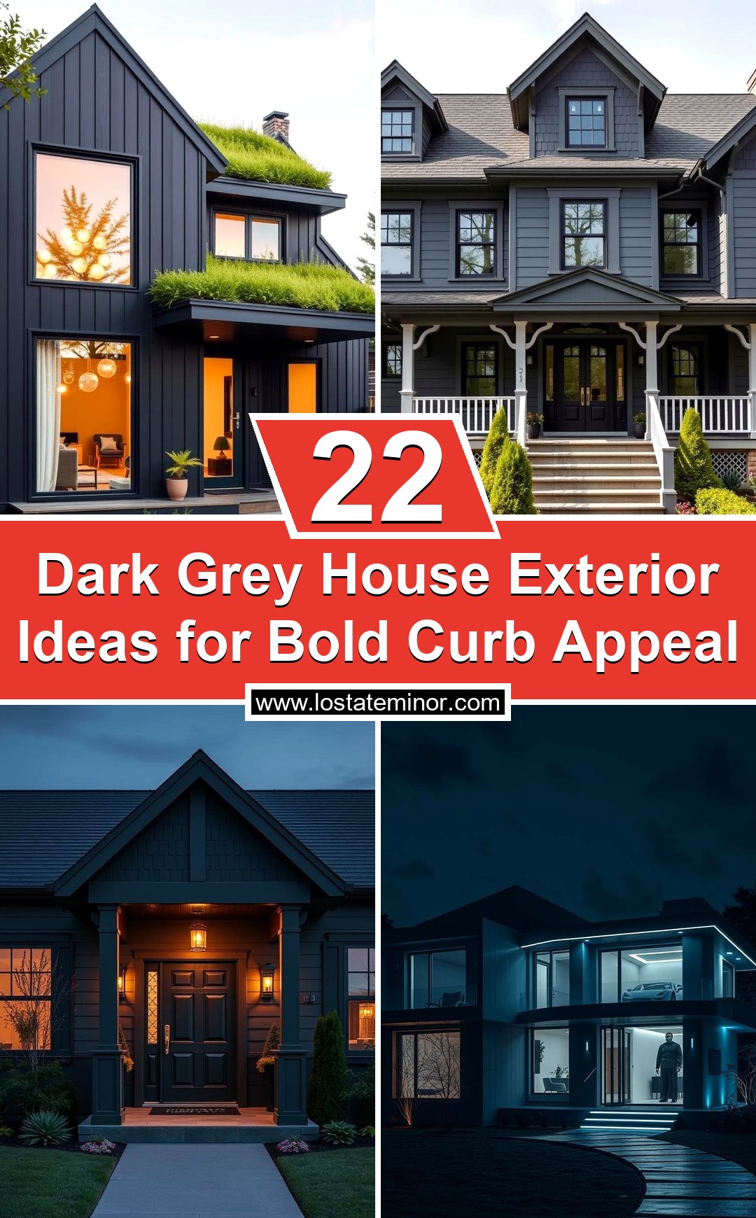 22 Dark Grey House Exterior Ideas for Bold Curb Appeal - Lost At E Minor