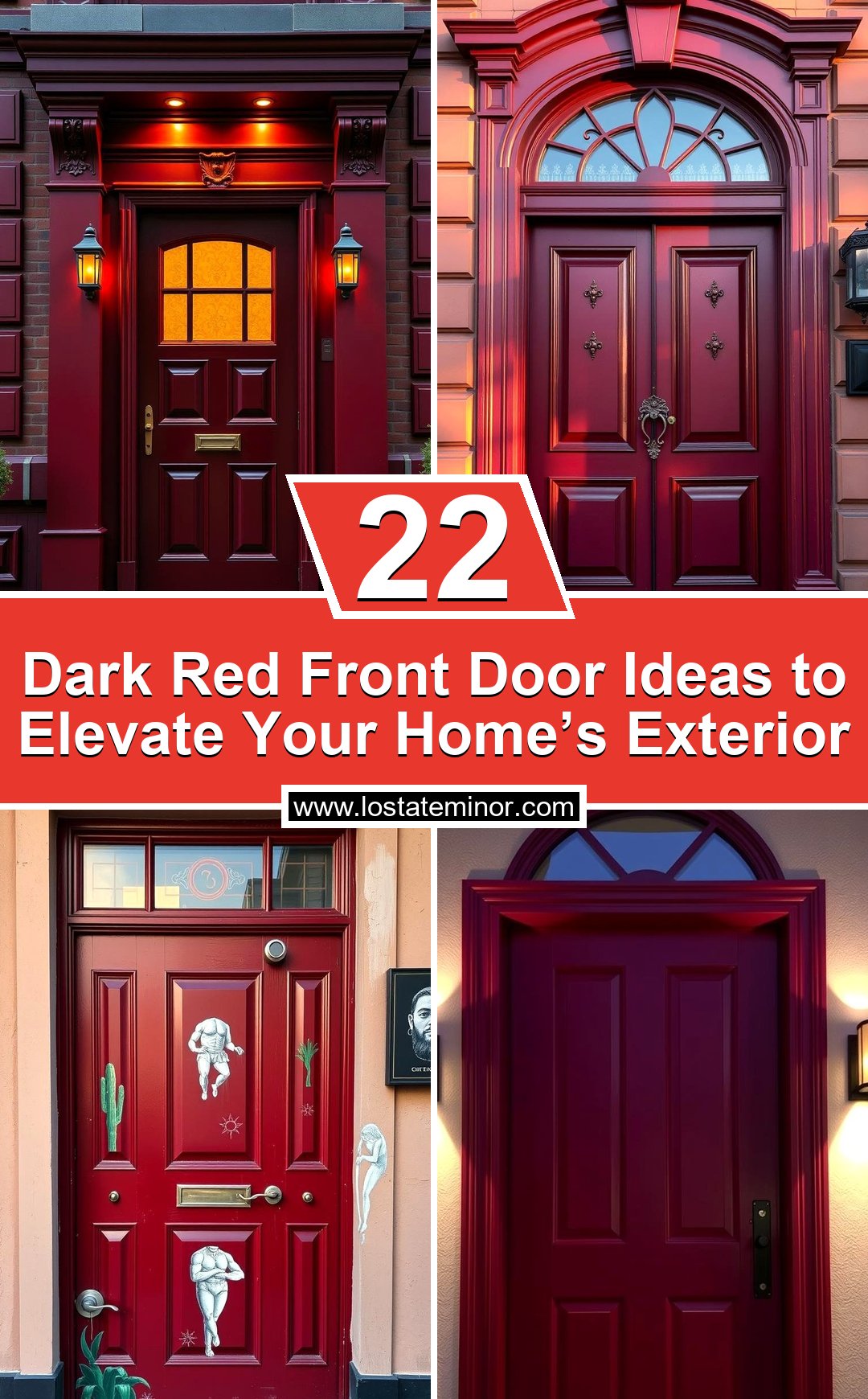 22 Dark Red Front Door Ideas to Elevate Your Home’s Exterior - Lost At ...