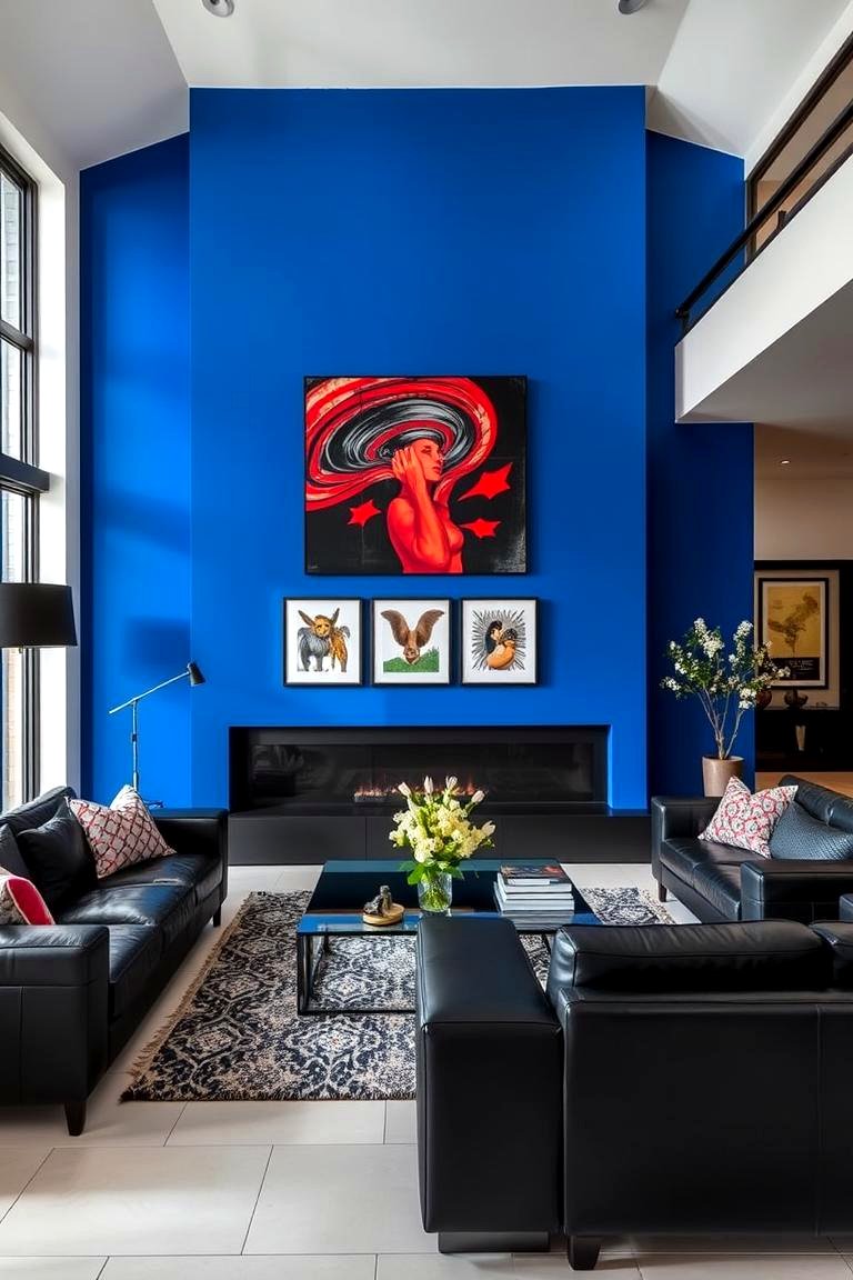 22 Black & Blue Living Room Ideas for Dynamic Contrast - Lost At E Minor