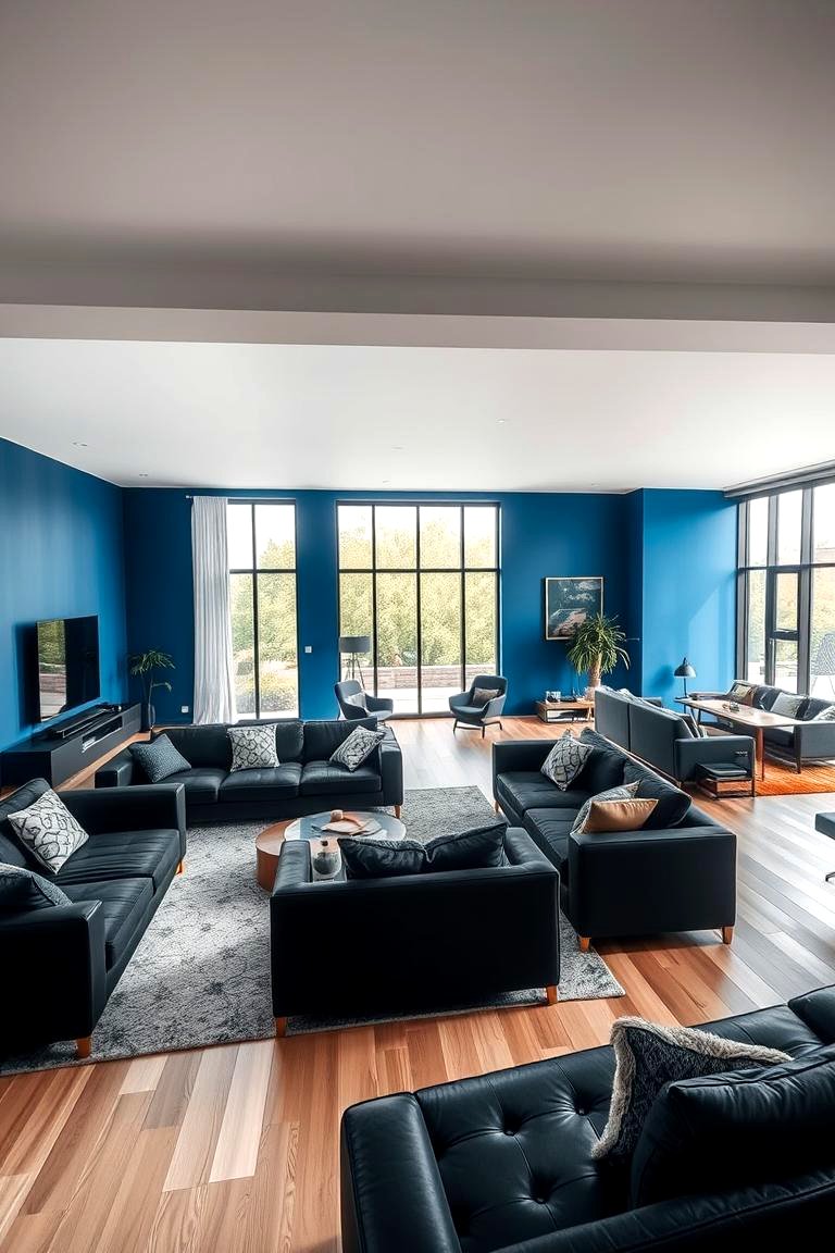 22 Black & Blue Living Room Ideas for Dynamic Contrast - Lost At E Minor