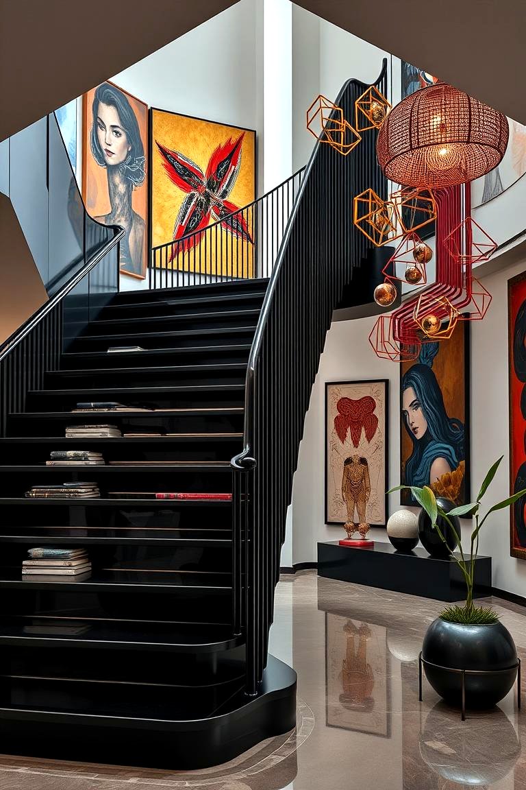 22 Black Staircase Ideas for Striking Modern & Industrial Homes - Lost ...
