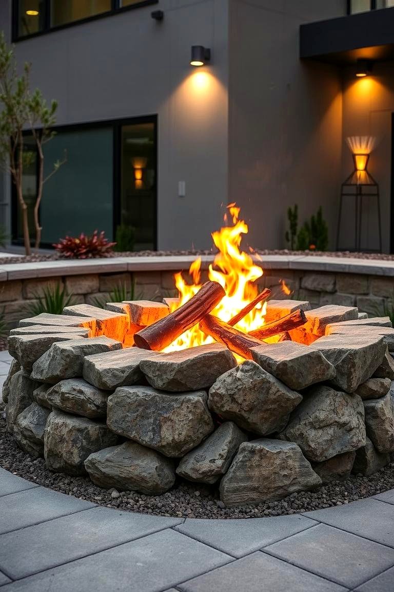 22 Stunning Rock Fire Pit Ideas for Outdoor Gatherings - Lost At E Minor