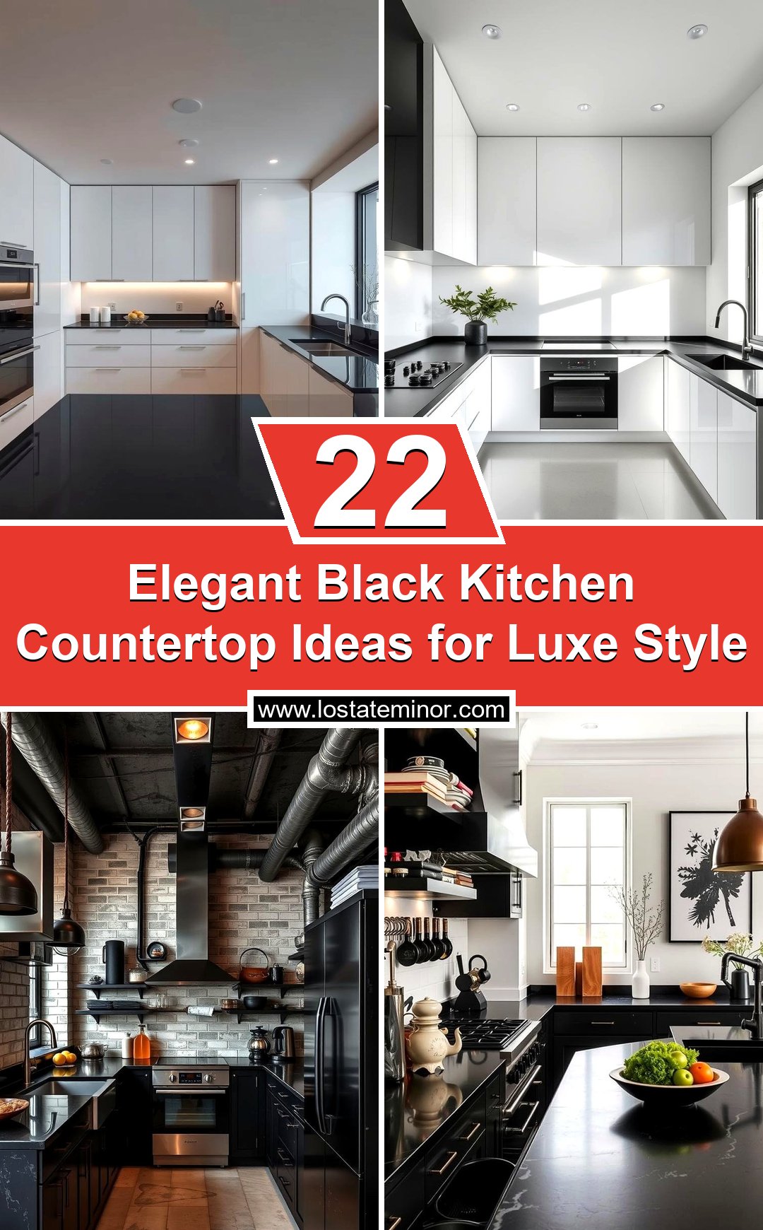 22 Elegant Black Kitchen Countertop Ideas for Luxe Style - Lost At E Minor