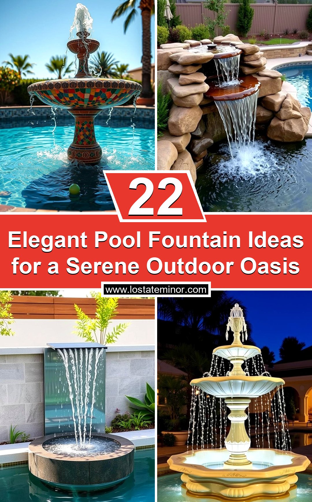 22 Elegant Pool Fountain Ideas for a Serene Outdoor Oasis - Lost At E Minor