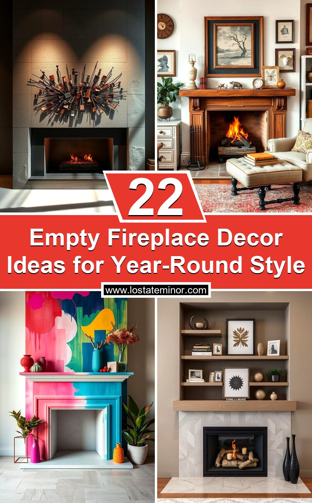 22 Empty Fireplace Decor Ideas for Year-Round Style - Lost At E Minor