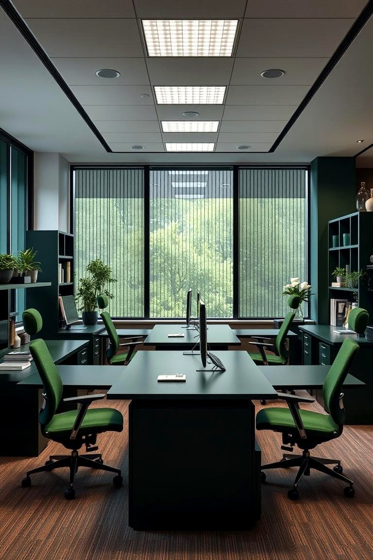 22 Dark Green Office Ideas for a Focused Work Environment - Lost At E Minor