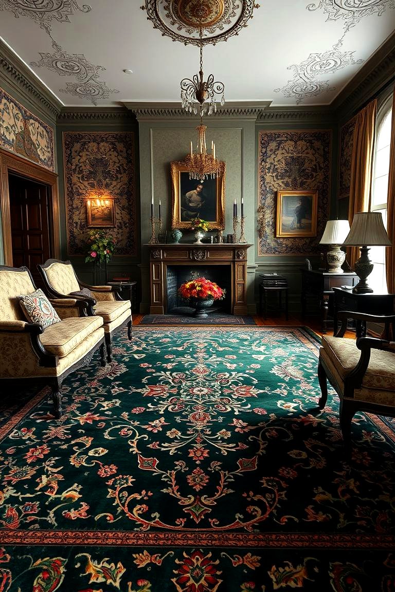 22 Dark Green Victorian Living Room Ideas for Moody Elegance - Lost At ...