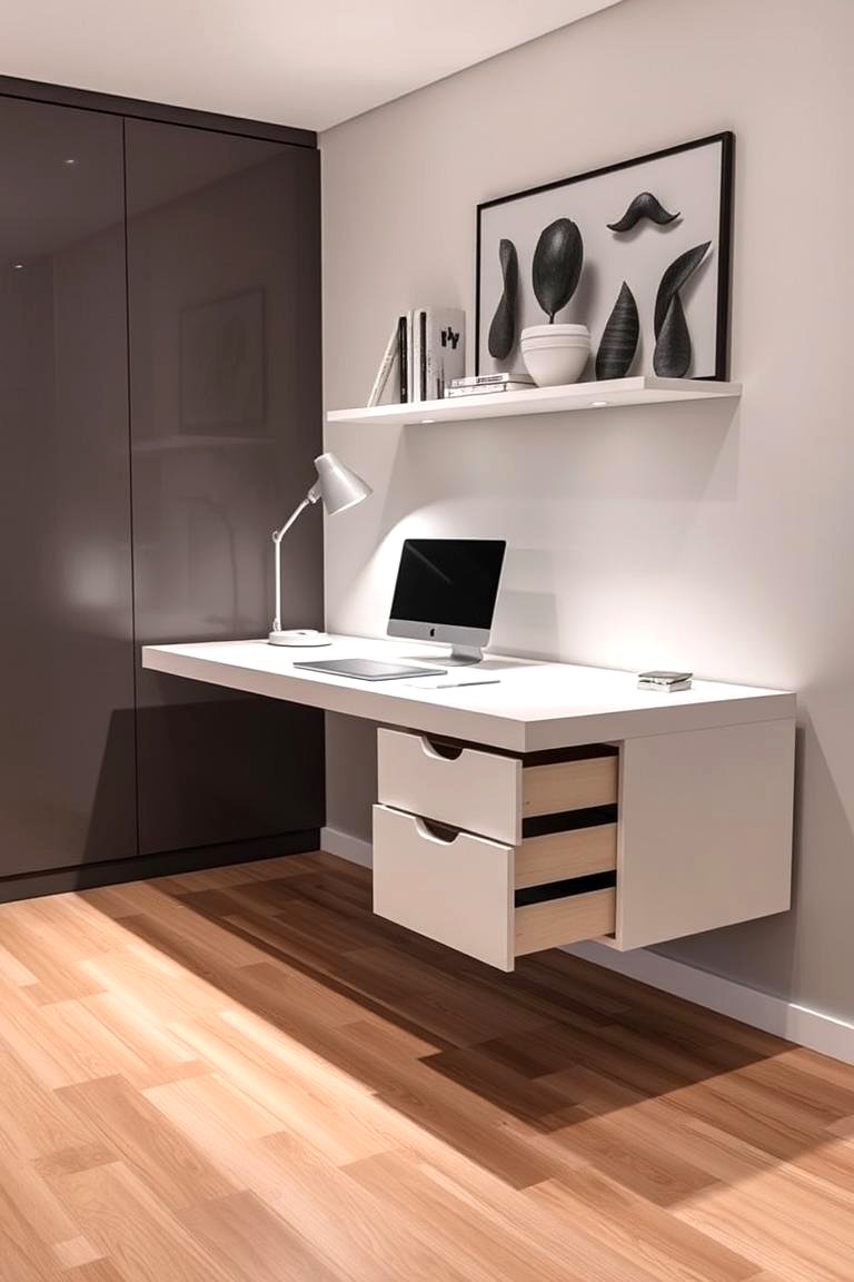 22 Floating Desk Ideas for Compact Home Office Solutions - Lost At E Minor