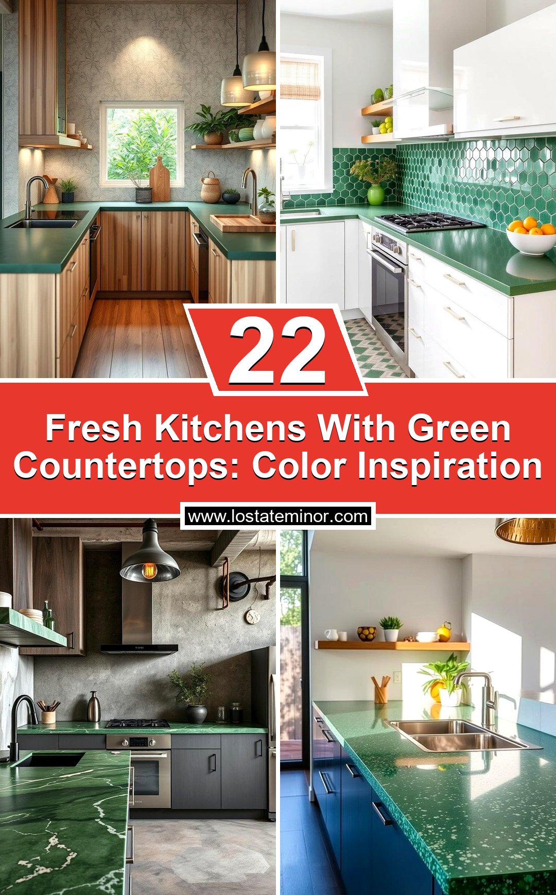 22 Fresh Kitchens With Green Countertops: Color Inspiration - Lost At E ...