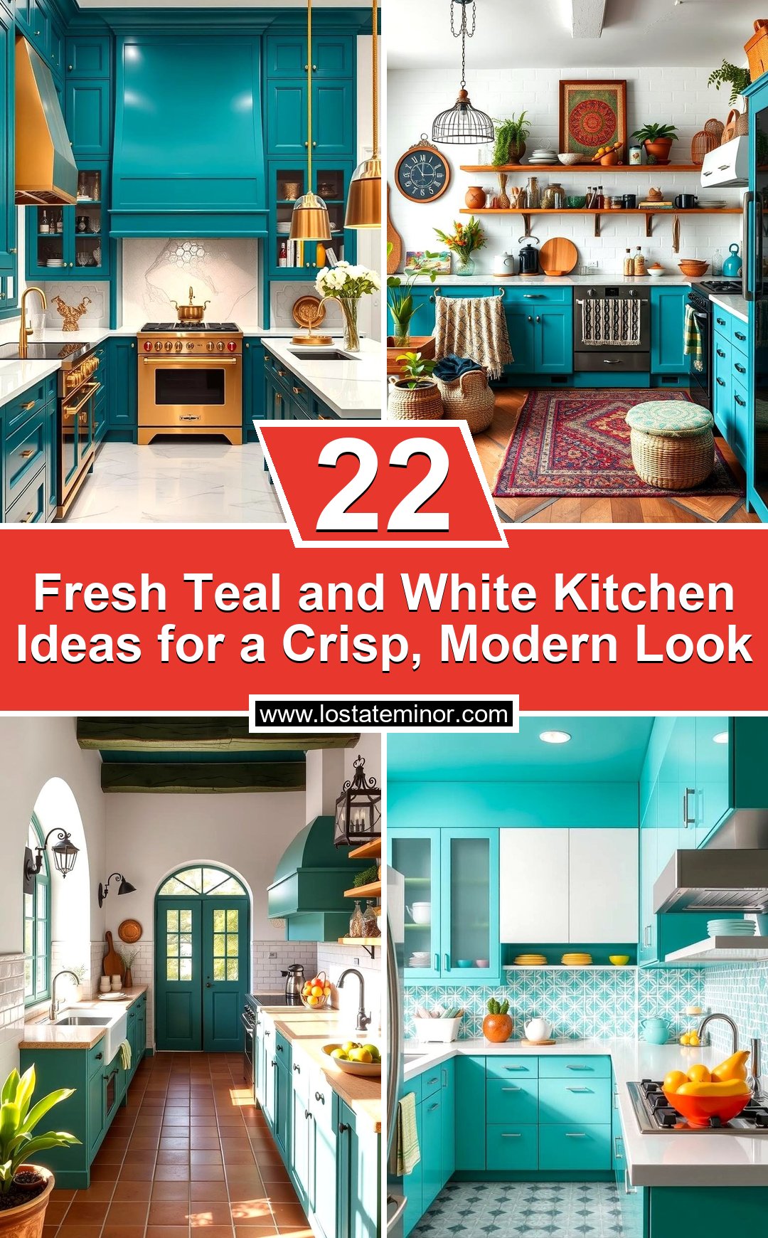 22 Fresh Teal & White Kitchen Ideas for a Crisp, Modern Look - Lost At ...