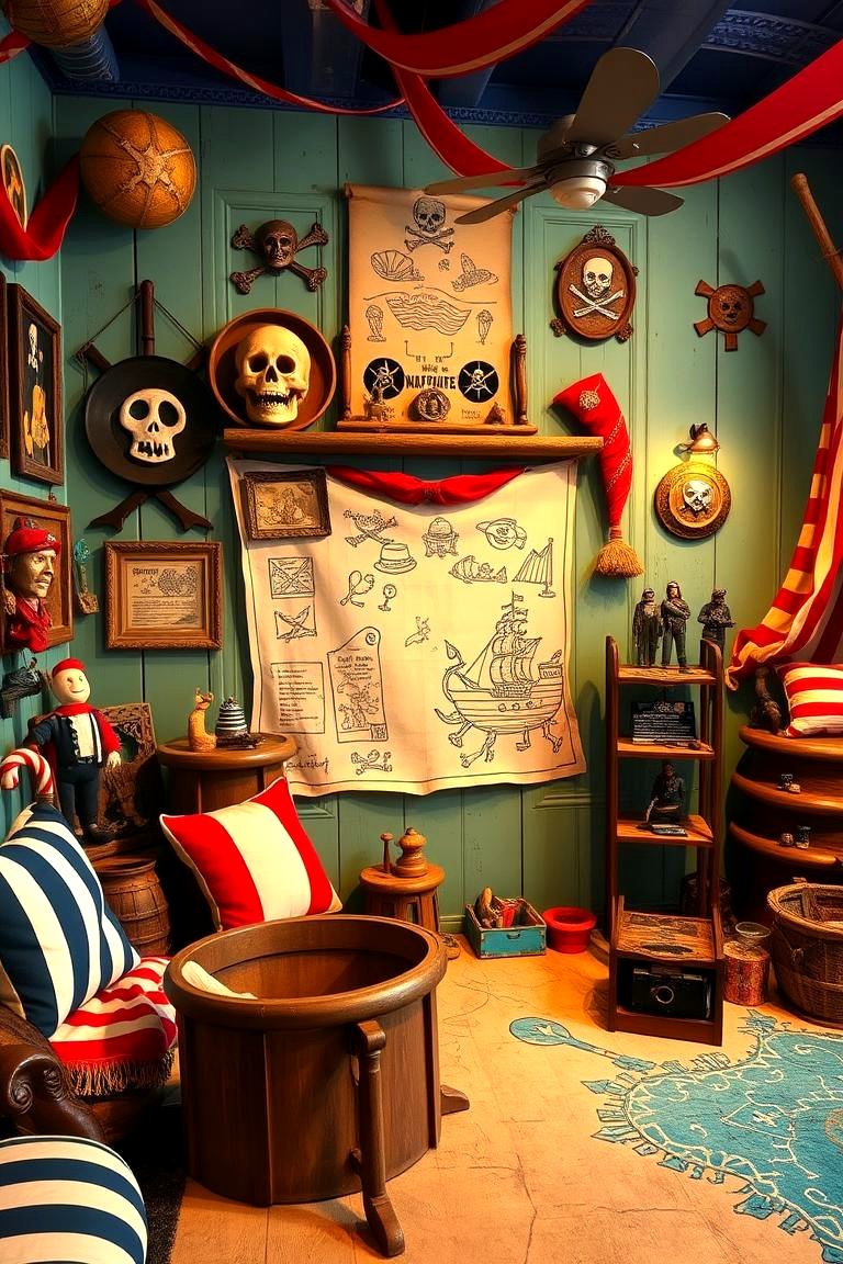 22 Pirate-Themed Bedroom Ideas for Kids' Nautical Fun - Lost At E Minor