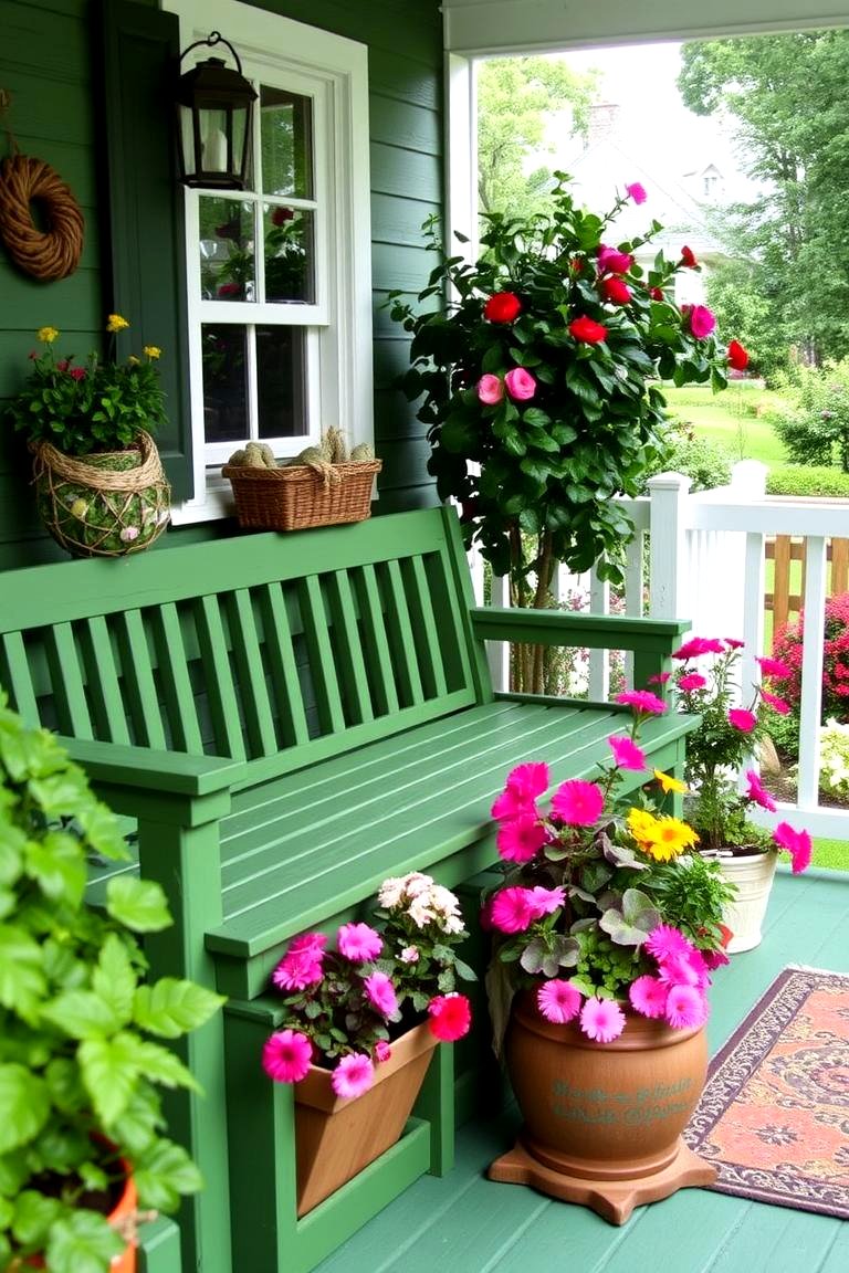 22 Cozy Front Porch Bench Ideas for Welcoming Seating & Charm - Lost At ...